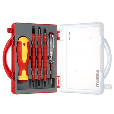 5pcs 500V Insulated Screwdrivers Set with Magnetic Slotted P
