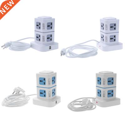 1.8/3m EU/US Two-layer 2USB vertical charging socket Univers