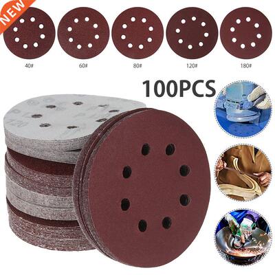 100 Pcs 5 Inch 125mm Round Sanding Discs Hook Loop Sanding P