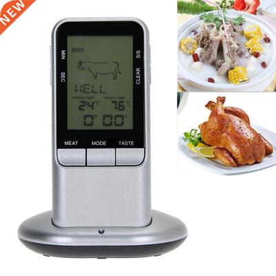 LCD Barbecue Timer Food Cooking Thermometer Probe Meat Therm