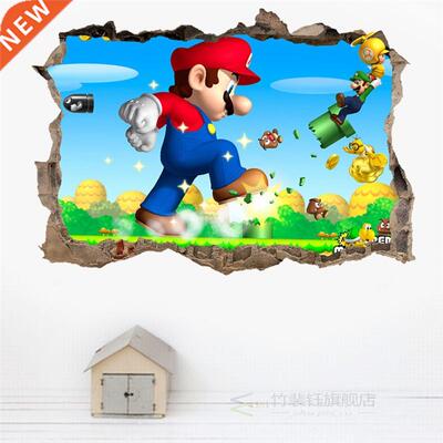 3D Cartoon Mario Bros wall sticker for kids rooms living ro