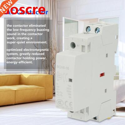 Contactor 2P 16A 220V/230V 2NO 50/60HZ Din Rail Household AC