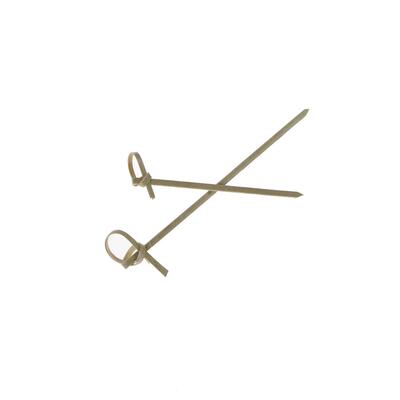 100pcs 9/12cm tie knot Bamboo Food Picks fruit fork Sticks B