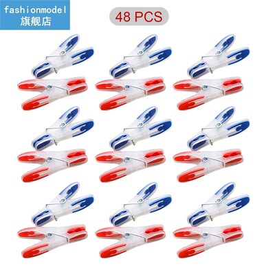 48pcs Laundry Hanging Clips Clothes Pegs Kitchen Pins Multif