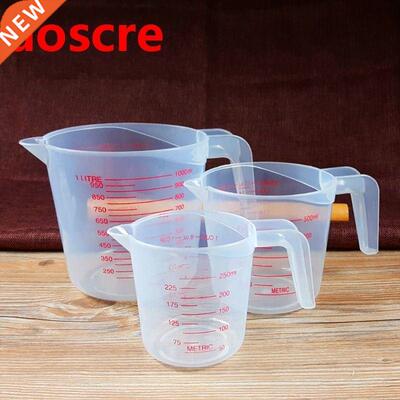Double scale transparent plastic measuring cup kitchen weigh