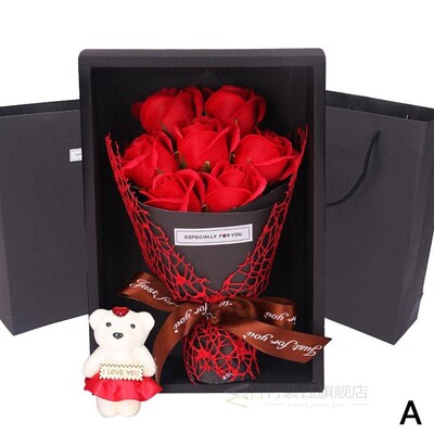 7 Roses Soap Flower Gift Box Small Bouquet Valentine's D