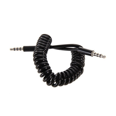 3.5mm Stereo Audio Male to Male Spiral Retractable Cable for