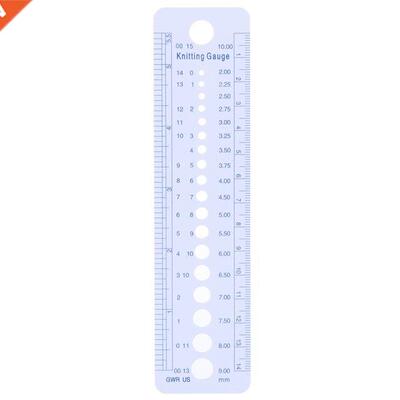 2-10mm Sew Ruler Tools Knitting Needle Gauge Inch cm Ruler M