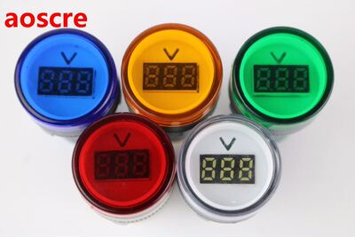 22MM digital AC Voltmeter 60-500V red green yellow blue volt