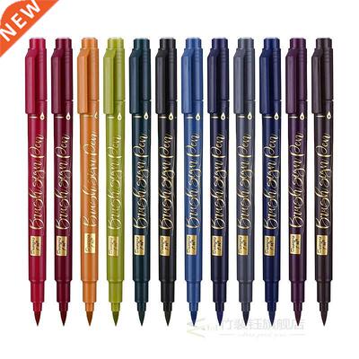 12 Colors Clligrphy Pen Hnd Lettering Pens Brush Refill