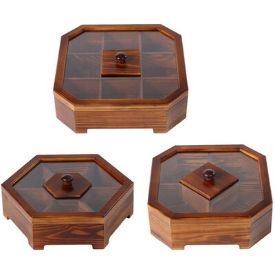 Solid Wood Snack Box Chinese Style Divided Grid Dried Fruit