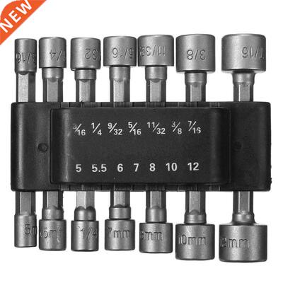 14pcs 1/4 Inch Hex Shank Power Nut Driver Drill Bit Set SAE