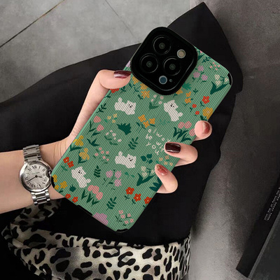 适用vivo x90手机壳x60pro x70 x50pro新款x27 100 x23幻彩版x80proplus创意个性保护套硅胶软壳绿色花园狗狗