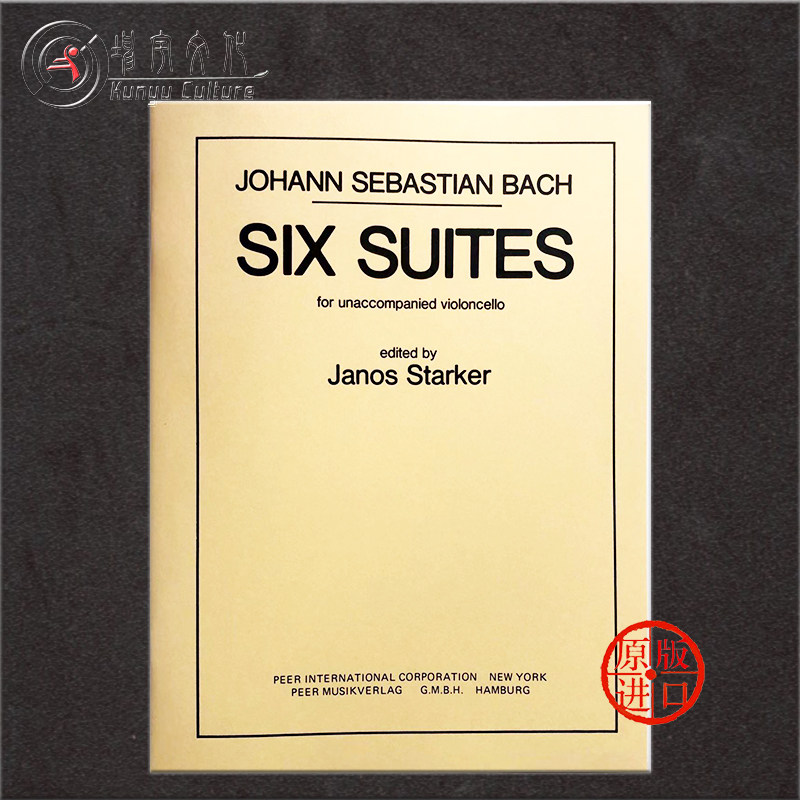 巴赫六首无伴奏大提琴组曲斯塔克编订 Peermusic Classical原版进口乐谱书 Bach 6 Suites for Cello ...