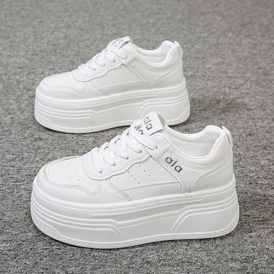 厚底小白鞋女6cm增高女鞋白色