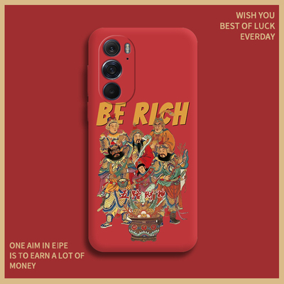 五路财神适用摩托罗拉x30手机壳motoedges30防摔全包eagex30发财暴富液态硅胶s30手机套新年保护壳男女国潮