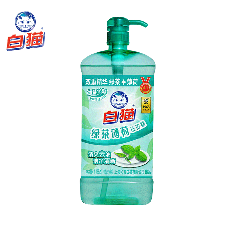 白猫洗洁精绿茶薄荷大瓶1.02kg