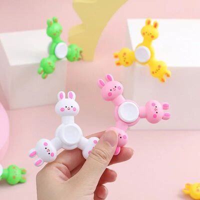10Pcs Cartoon Bunny Rabbit Fingertip Gyro Stress Reliver Toy