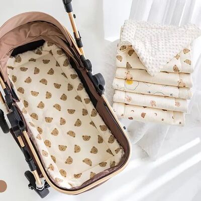 Cartoon Bear Baby Stroller Seat Cushion Cotton Soft Newborn
