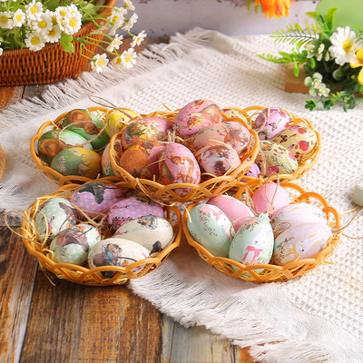 Easter Egg Decoration Simulation Bamboo Basket Chicken Coop