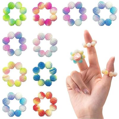 Colored Fidget Ring Spiky Bead Sensory Finger Rings for Stre