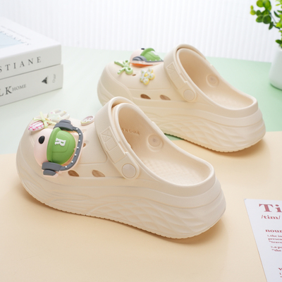 夏季女厚底防滑增高可爱洞洞鞋