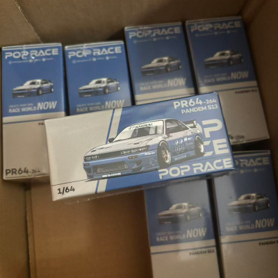 POPRACE 1/64日产Silvia S13 PANDEM 蓝色合金车模