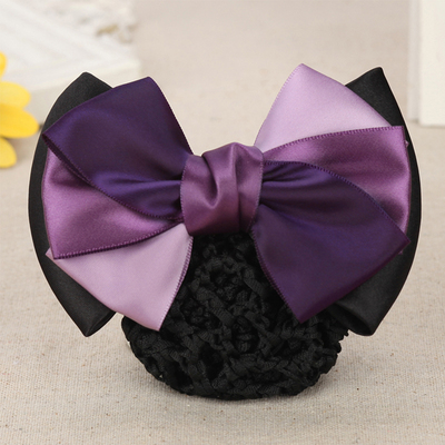 职业头花发饰护士空姐盘发网兜银行头饰酒店餐饮邮政蝴蝶结发夹子