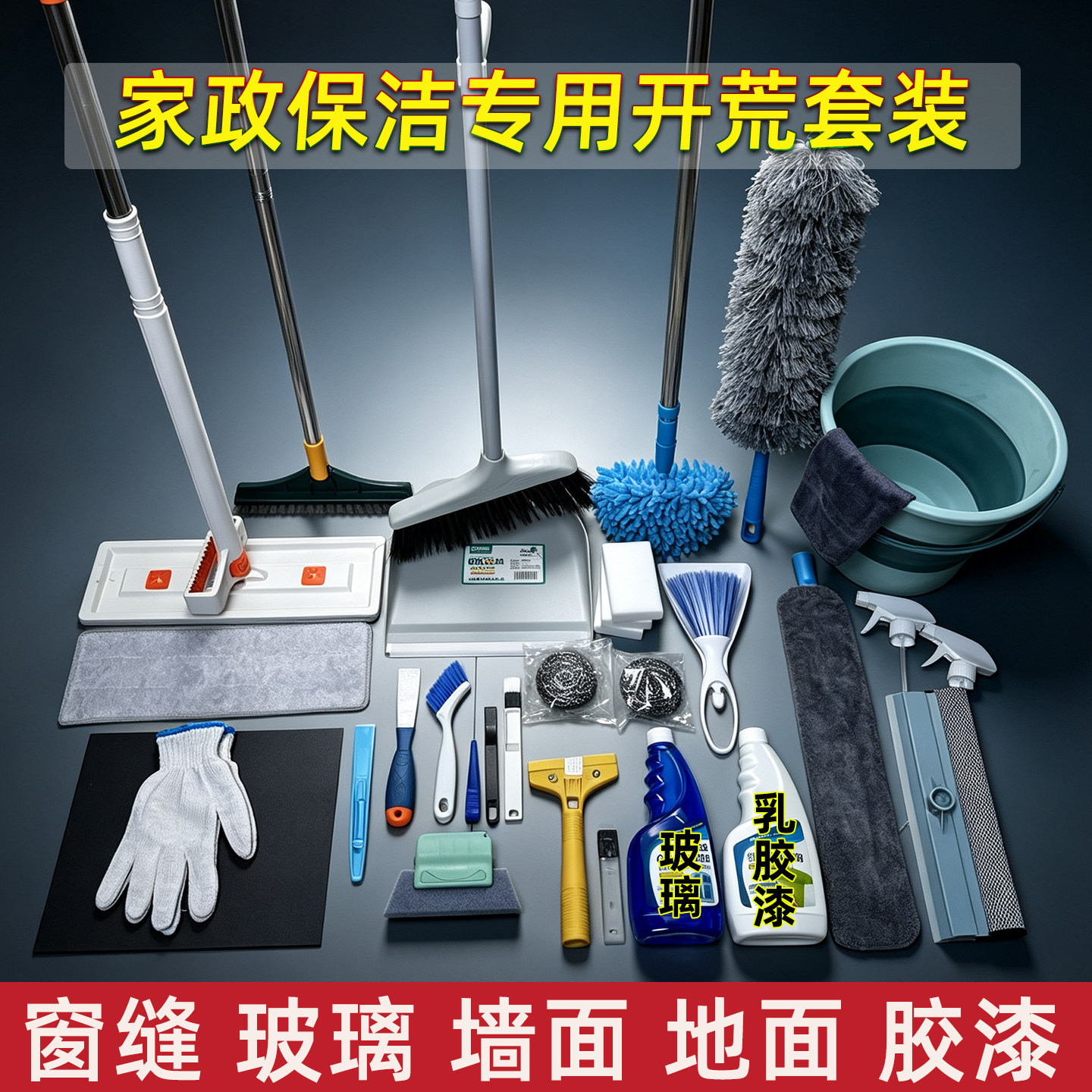 新房开荒保洁工具套装搞清洁打扫卫生专用装修后神器清理大全家政