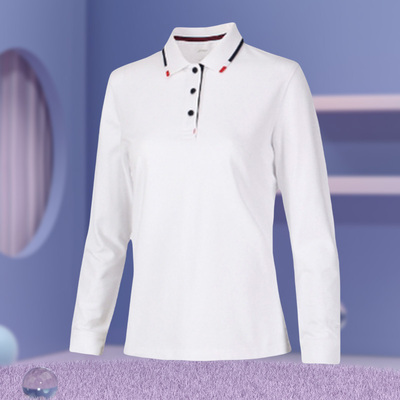 李宁正品时尚同款女式长袖运动T恤POLO衫纯色ATLR110