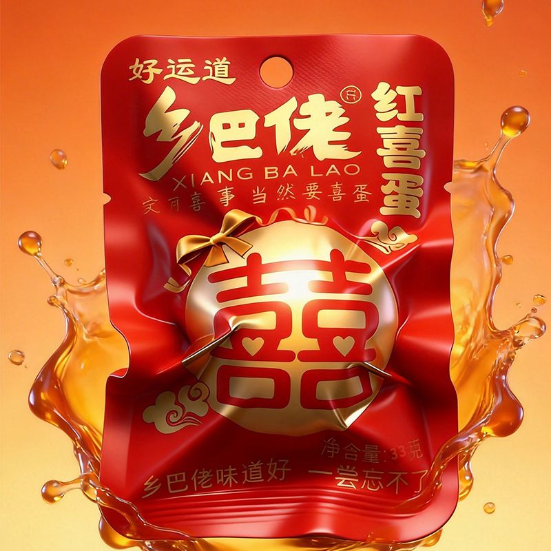【报喜红蛋】好运道乡巴佬喜蛋满月酒喜宴喜果红鸡蛋红皮鸡蛋零食