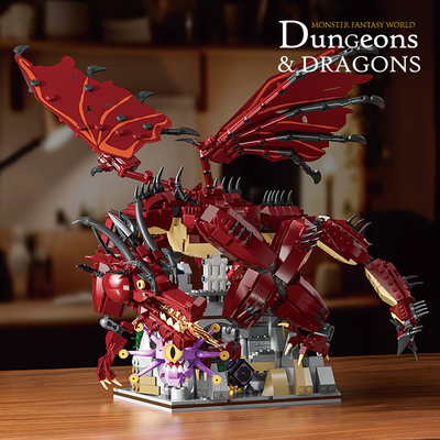 砖悦66122龙和地下城积木儿童益智拼装小颗粒玩具男孩场景飞龙