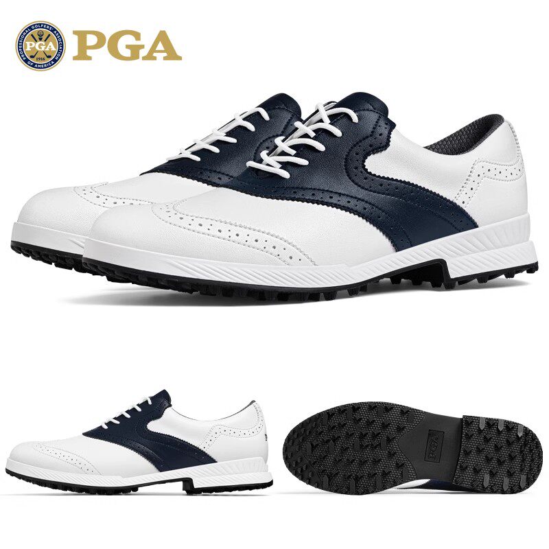 美国PGA 高尔夫球鞋 男士鞋子 超轻超防水 防侧滑鞋钉 英伦绅士风
