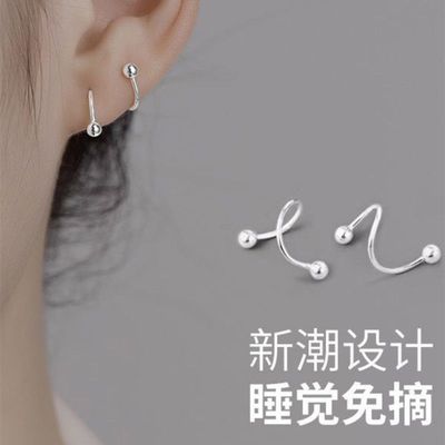 日韩风养耳洞睡觉纯银免摘耳钉耳环2025新款耳饰耳圈耳扣耳钉女