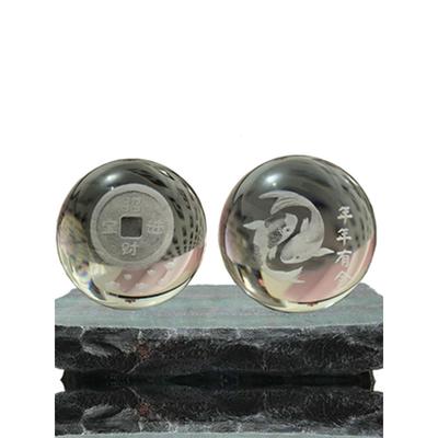 假山喷泉桌面流水球配件招财鱼缸盘景上水石摆件中式转动玻璃水晶