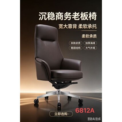 老板椅子办公椅可躺转椅久坐电脑椅家用大班椅久坐舒适椅西皮其它