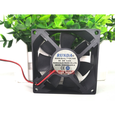 全新RUNDA RS8025B24VH-A 24V 0.20A 8cm 电焊机滚珠散热风扇8025