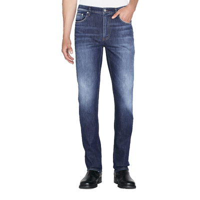 FRAME男士深蓝色水洗修身直筒牛仔裤美式复古