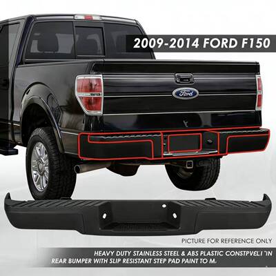 适用于2009-2014款福特F150后保险杠电镀黑色铁杠4L3Z15402A36AA