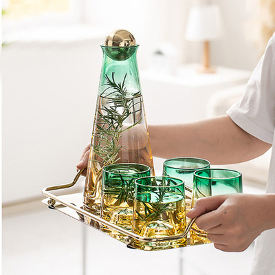 北欧风冷水壶套装家用玻璃喝水杯子冰箱大容量凉白开果汁饮料水具