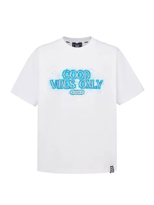 GOODBRAND 26SS蓝色星河管珠绣标语轻奢时尚短袖T恤 男女情侣同款