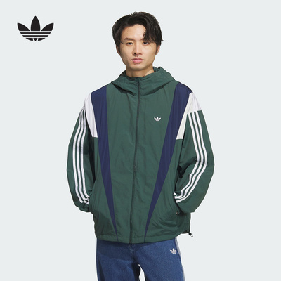 阿迪达斯三叶草外套男2025秋休闲连帽防风运动夹克KS3552 KS3553