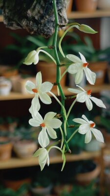 非洲原种实生苗一点红风兰Aerangis luteoalba var.rhodosticta