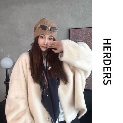 12.12 短款多色圆领皮毛一体外套 52068