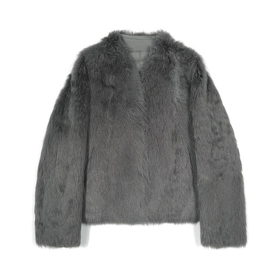 HERDERS 短款两面穿V领皮毛一体外套  52699