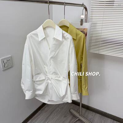 【英英Chili】法式欧货设计师款气质休闲风100纯棉衬衫 03.06