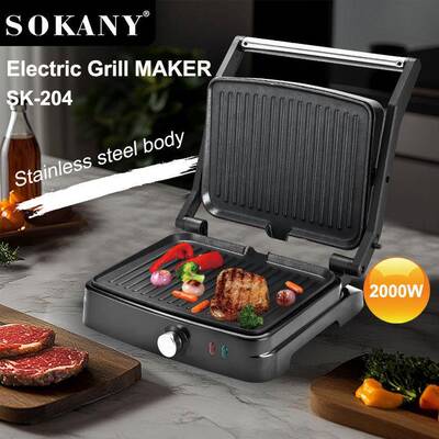 外贸SOKANY204牛排机帕尼尼机早餐机烤肉机Electric Grill