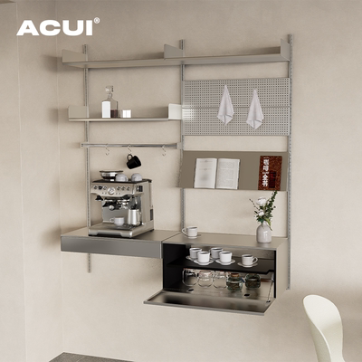 ACUI阿崔造屋 下翻门柜 上墙壁挂不锈钢金属置物架模块化置物架