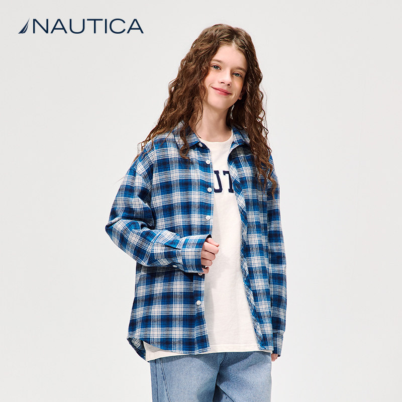 NAUTICAKIDS诺帝卡男女大童格子衬衫NWH105375A