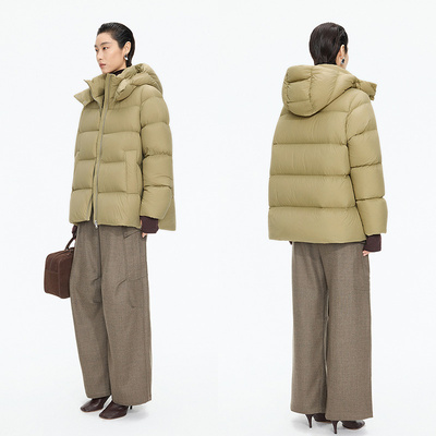 江南布衣25冬连帽羽绒服女白月光5X0C10110